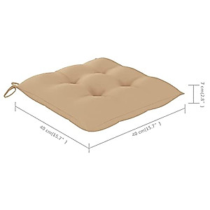 imasay Chair Cushions 2 pcs Beige 15.7"x15.7"x2.8" Fabric