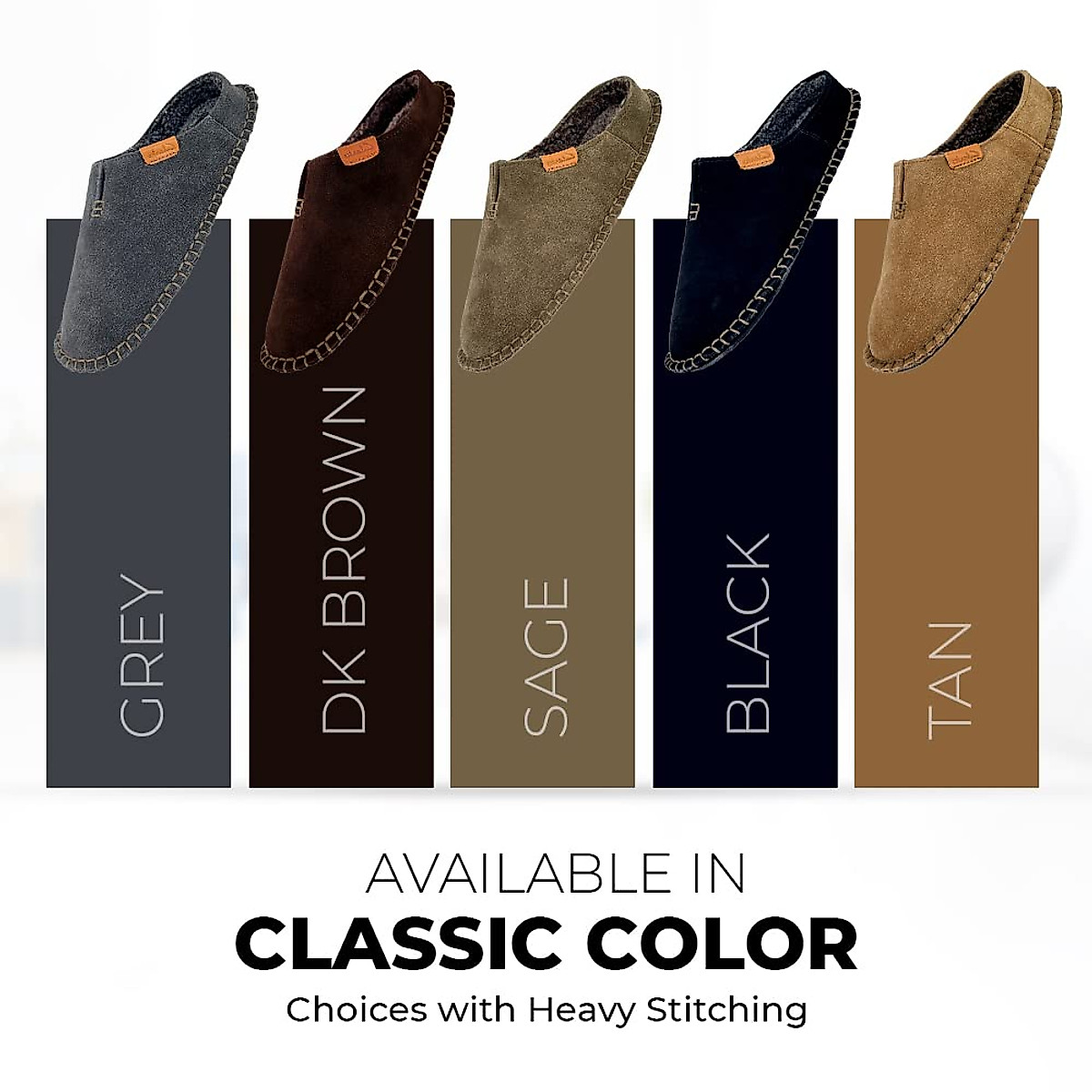 Clarks Mens Open Back Suede Leather Slipper With Heavy Stitching - Plush Sherpa Lining - Indoor Outdoor House Slippers For Men (11 M US, Tan)