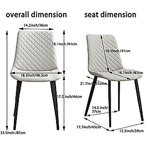 seonyou Modern Dining Chair Set of 4, Beige Dining Chair with Metal Leg, Mid Century Kitchen Chairs