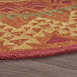 LR Resources Area Dazzle LR54059-RUS40RD Rust X 4 ft Plush Indoor Round Rugs, 4' x 4'