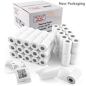 TK Thermal King, 2 1/4" x 50' Thermal Paper, 50 Rolls
