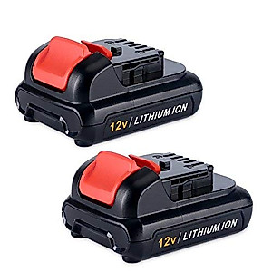 Biswaye 2-Pack 12V 3.0Ah Lithium Battery Replacement for Dewalt 12V Max Lithium Ion Battery DCB120 DCB123 DCB127 DCB122 DCB124 DCB121 DCB126