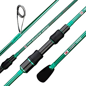 BERRYPRO Ultralight Spinning Fishing Rod, Travel Spinning Rod with Solid Carbon Tip Fast Action(6', 6'6'',7',7'6'') (7'-Ultra Light-2pc)
