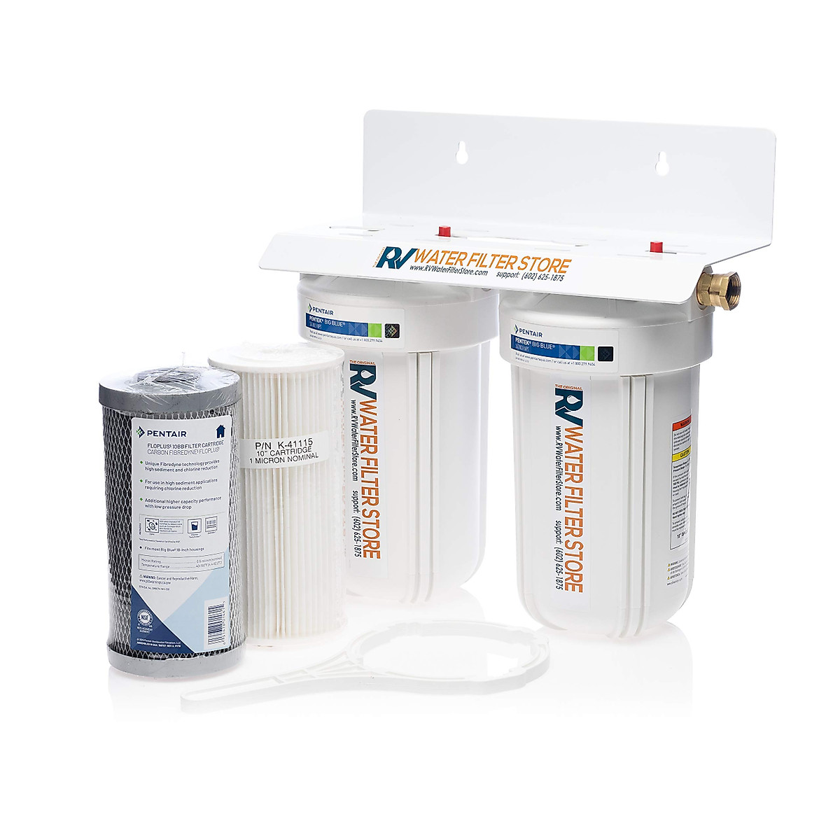 RVWaterFilterStore Essential Jumbo High Flow RV, Camper, Tiny House, Van Conversion Water Filtration System Made in USA + Warranty