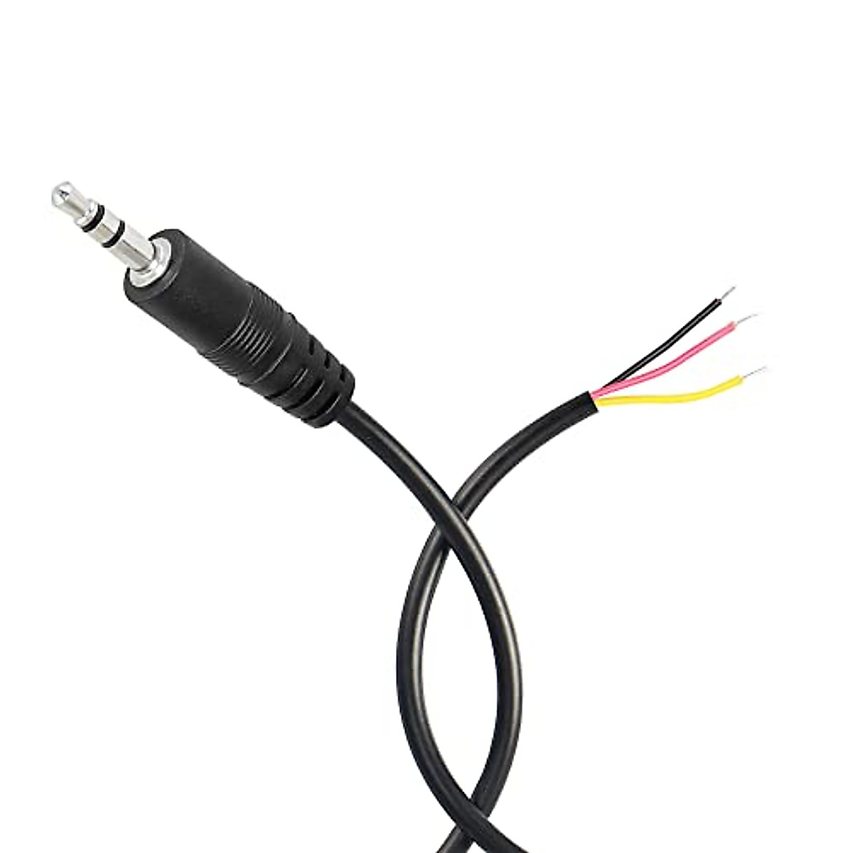 RIIEYOCA Replacement 3.5mm Male Plug to Bare Wire Open End 1/8" TRS 3 Pole Stereo Audio Cable for Audio Equipment Installed or Earphone Microphone Cable Repair,1M(4 Pack)