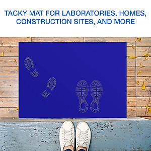 CALPALMY 150 Sheets 24" x 36" Adhesive Mats - Sticky Mat for Laboratories, Homes, Construction Sites, and More - Remove Dust and Dirt from Shoes and Equipment Wheels -Blue