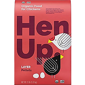Hen Up Organic | Layer Pellet - Non-GMO Chicken Food | 25 Pound (25 lb.) Bag