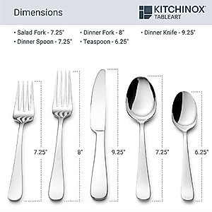 Kitchinox Alton Bay Satin 20-piece Stainless Steel Silverware Set, Flatware Service for 4