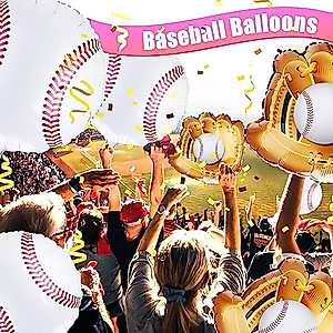 10 PCS Baseball Balloons Baseball Glove Balloons 18 Inch Balloons Sports Baseball Balloons Foil Baseball Glove Mylar Balloon Decorations for Baseball Themed Party Balloons Boys Girls Summer Birthdays