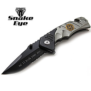 Snake Eye Tactical Two Tone Rescue Style Assisted Open Folding Pocket Knife Outdoors Hunting Camping Fishing (SH)