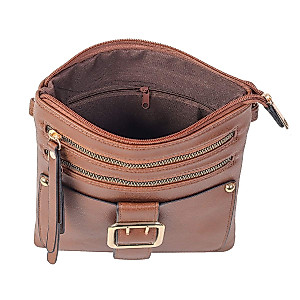 Joyzeal Crossbody Bag Multi Zipper Pocket Bag Messager Handbag Purse for Women Shoulder Bag Functional Purse