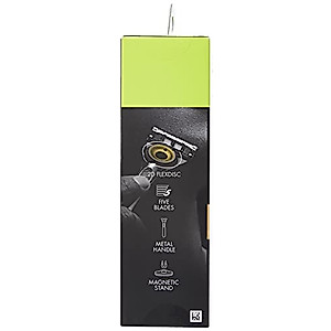 Gillette Labs Men's Razor + 1 Razor Blade Refill, with Exfoliating Bar, Includes Premium Magnetic Stand, Black & Gold Edition