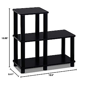 Furinno Turn-N-Tube Accent Decorative Shelf, Espresso/Black