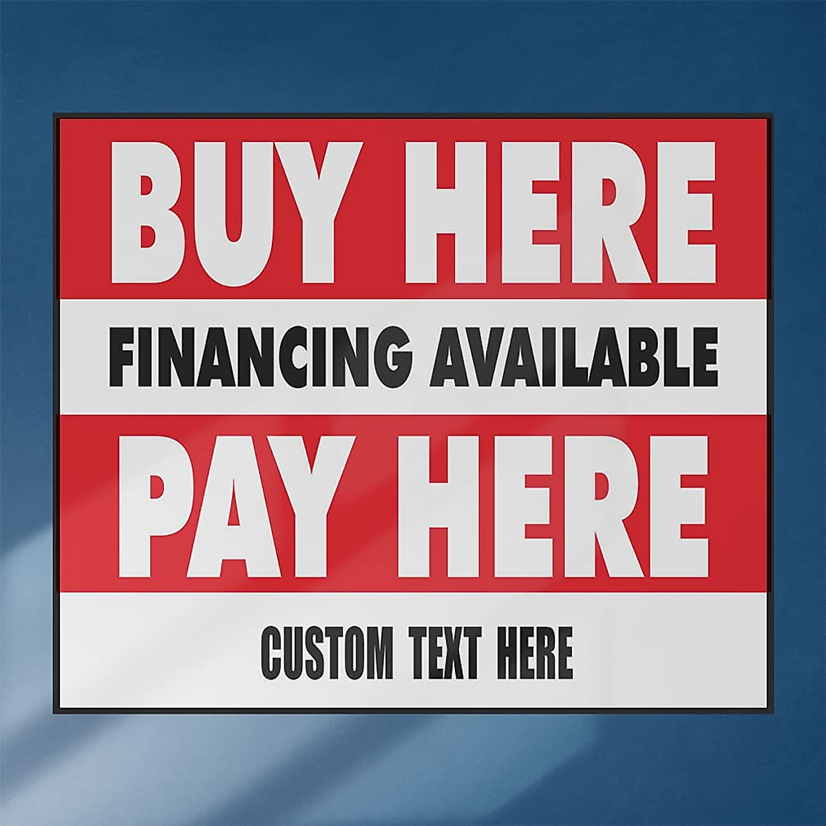 Custom Decal Stickers Multiple Sizes Buy Here Financing Available Pay Here Industrial Vinyl Safety Sign Label Financing Personalized Text Here 24x18Inches