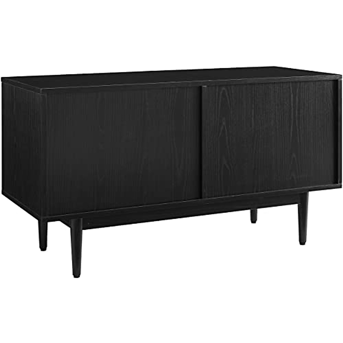 Crosley Furniture Liam Medium Vinyl Record Storage TV Stand and Entertainment Center, Media Console, Black