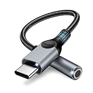 ZOOAUX USB Type C to 3.5mm Headphone Jack Adapter, USB C to Aux Audio Dongle Cable Cord Compatible with Pixel 4 3 2 XL,Samsung Galaxy S22 S22+ S21 S20 Ultra S20+ Note 20 10 S10 S9 Plus ipad Pro(Grey)