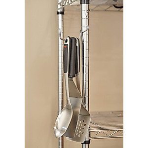 Pole Hooks 5-Pack | Utility Hanger Chrome | Best Solution for Garage Shelving Storage Organization | Use with Metal or Wire Shelves and Racks | Heavy Duty, Easy Installation