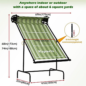 Ksports Tennis Rebounder Net – Multi Racket Sports Trainer for Tennis, Pickleball, Padel, Squash & Racquetball – Quick Assembly, Portable with Carry Bag (Green, Regular)