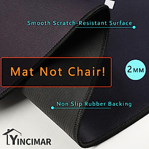 Yincimar Gaming Chair Mat for Hardwood Floor,Anti-Slip Floor Protector Game Controller Rubber Gaming Computer Chair Mat for Gaming Room Home Office Decor (Round 47 inches,Black)