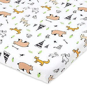 Cuddly Cubs Graco Pack n Play Fitted Sheet – Woodland Playard Sheet – Snuggly Soft Jersey Cotton Mini Crib Sheet for Boy, Girl – 1 Pc