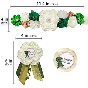 Green Dinosaur Mom to Be Sash for Baby Shower, Maternity Sash & Corsage Pin Set Mom to Be Daddy to Be, Dinosaur Baby Shower Decorations, Gender Reveal Party Gift, Pregnancy Photo Props