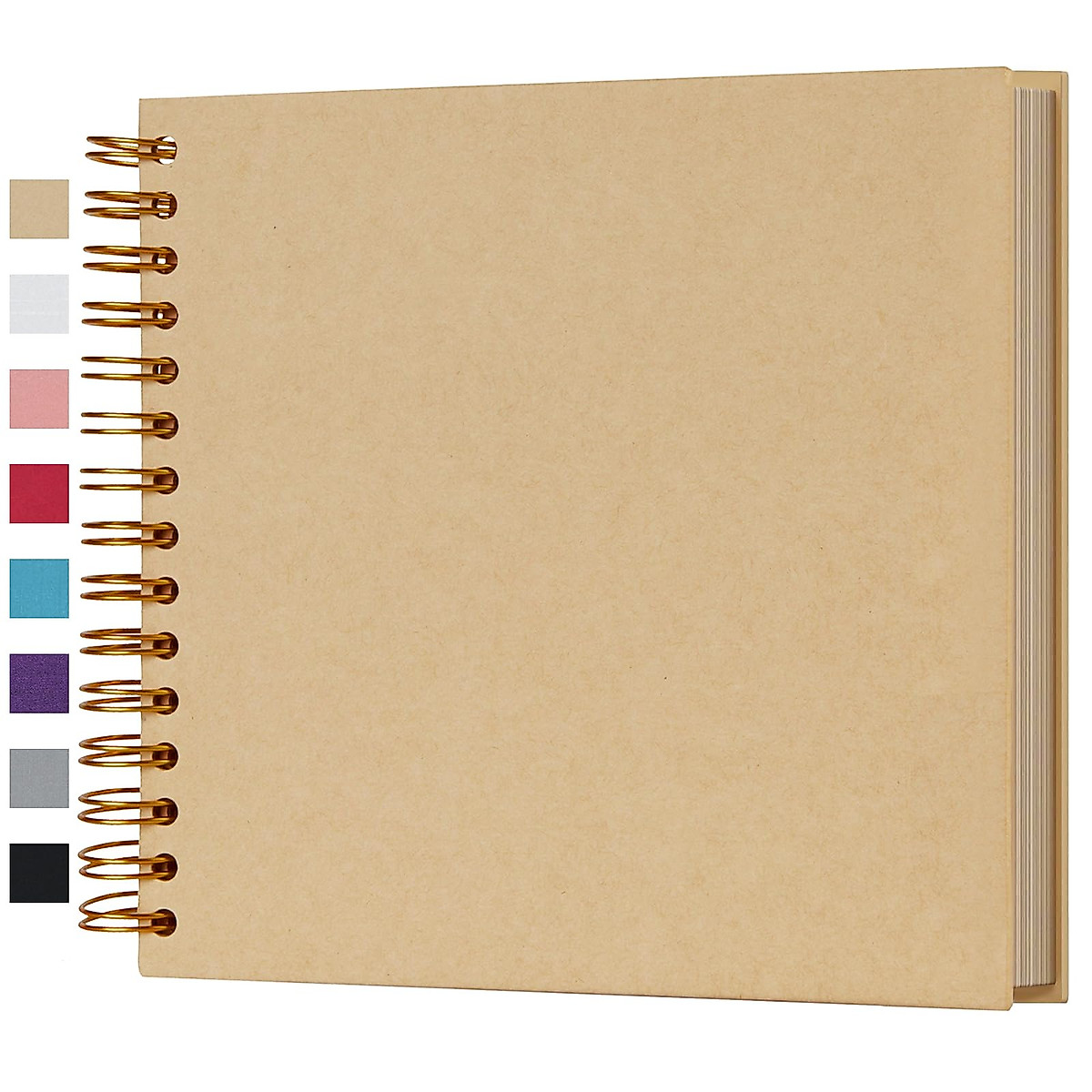 potricher 8 x 8 Inch DIY Scrapbook Photo Album Hardcover Kraft Blank Yellow 80 Pages Wedding and Anniversary Family Photo Album (Yellow, 8 Inch)