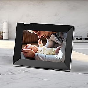 Nixplay 8 inch Touch Screen Digital Picture Frame with WiFi (W08K), Black-Silver, Share Photos and Videos Instantly via Email or App