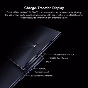 ASUS Zenbook Pro 16X OLED 16" 4K OLED 16:10 Touch Display, Dial, Intel i7-12700H CPU, GeForce RTX 3060 Graphics, 16GB RAM, 1TB SSD, Windows 11 Home, Tech Black, UX7602ZM-DB74T