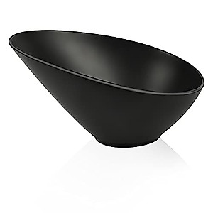 LOVYANXUE Bamboo Fiber Salad Bowls, 4 Packs Serving Bowls, Compostable 33 Ounce Pasta Bowls, Elegant Black Angled Bowls for Salad, Pasta, Soup, Prep, Ideal for Home and Restaurant (Black, 9.5Inch)