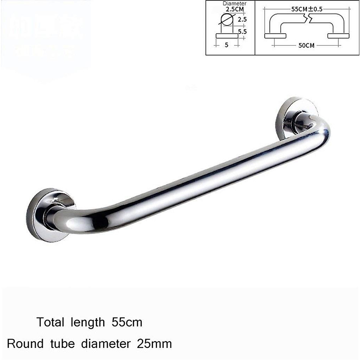 Bathroom Safety Grab Bar, Shower Aids,Safety Grab Rails,Bathroom Support Handle,Pure 304 Stainless Steel Bathtub Armrest,Bathtub,Toilet, Bathroom,Kitchen,Stairway Handrail (Color : Silver, Size : 30