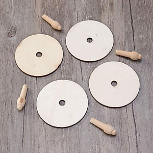 STOBOK Kids Gyroscope DIY Wooden Tops, 20pcs Unfinished Tops DIY Coloring Pattern Wooden Gyroscope Hollow Tops Handicrafts Toy Ready to Decorate Spinners, Wood Craft for Kids Unfinished Wood Gyro