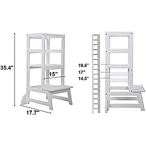 Step Stool for Kids, Adjustable Toddler Tower, Wooden Toddler Step Stool, Kids Step Stool for Kitchen and Bathroom