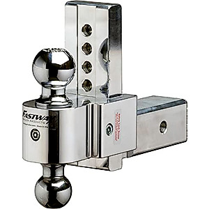 Fastway Flash STBM DT-STBM6625 Adjustable Silent Tow Ball Mount with 6 Inch Drop, 2.5 Inch Shank, and Chrome Plated Balls