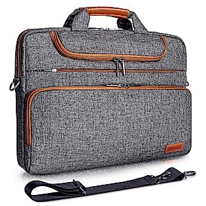 DOMISO 14 Inch Multi-Functional Laptop Sleeve Business Briefcase Waterproof Messenger Shoulder Bag for 14" Laptops/Chromebook/Ultrabook/Apple/Lenovo/HP/Dell/ASUS/Acer, Dark Grey