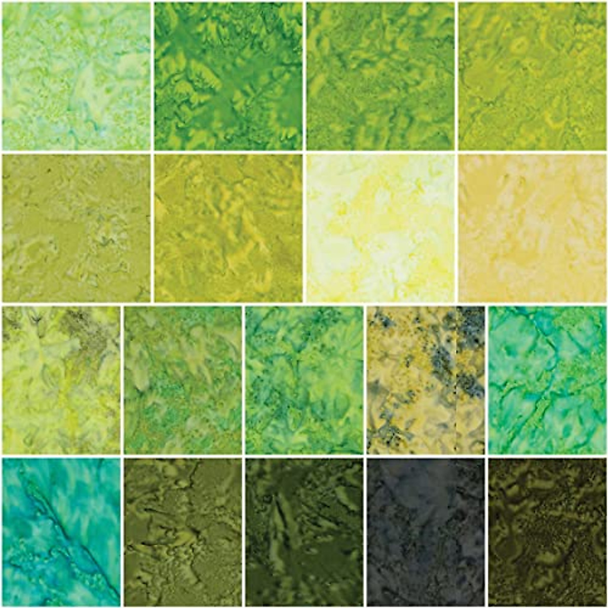 Batiks Expressions Shades of Green 5" Stacker 42 5-inch Squares Charm Pack Riley Blake 5-SHDGRN-42