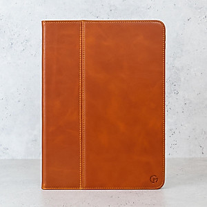 Casemade Real Leather Case Compatible with iPad 9.7” 5th/6th Gen (2017/2018) - Full-Grain Leather Cover, Auto Sleep/Wake, Dual Stand Position (Tan)
