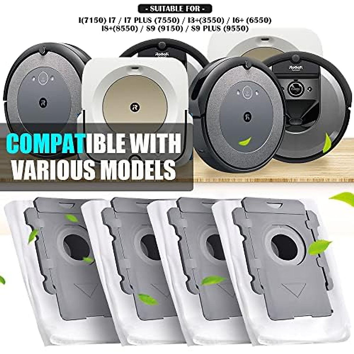 16 Packs For irobot Roomba bag Vacuum Bags, Replacement For irobot Roomba bag i8 i8+, For Irobot Roomba Bags i8Plus i7 Plus, i8, i3, i4,J7+, J7 S9 Plus