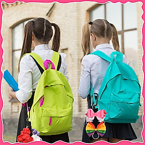 Berlune 10 Pcs Cheer Bow Holder for Backpack Paracord Keychain Cheer Bow Keychain for High School Cheerleading Teen Girls (Black)