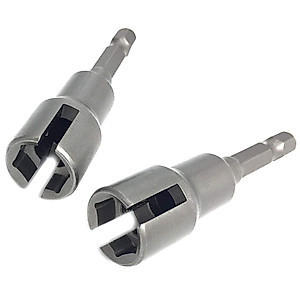 PANOVO (2pc) Power Wing Nut Driver Set,Slot Wing nuts Drill Bit Socket Wrenches Tools Set,1/4" Hex Shank Drills Bits for Panel Nuts screws eye hook bolt
