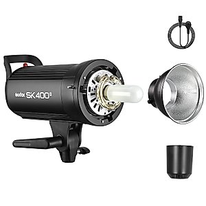 Godox SK400II Studio Strobe 400W, 2.4G Wireless X System GN65 5600K Monolight with Bowens Mount 150W Modeling Lamp, Outstanding Output Stability, Anti-Preflash