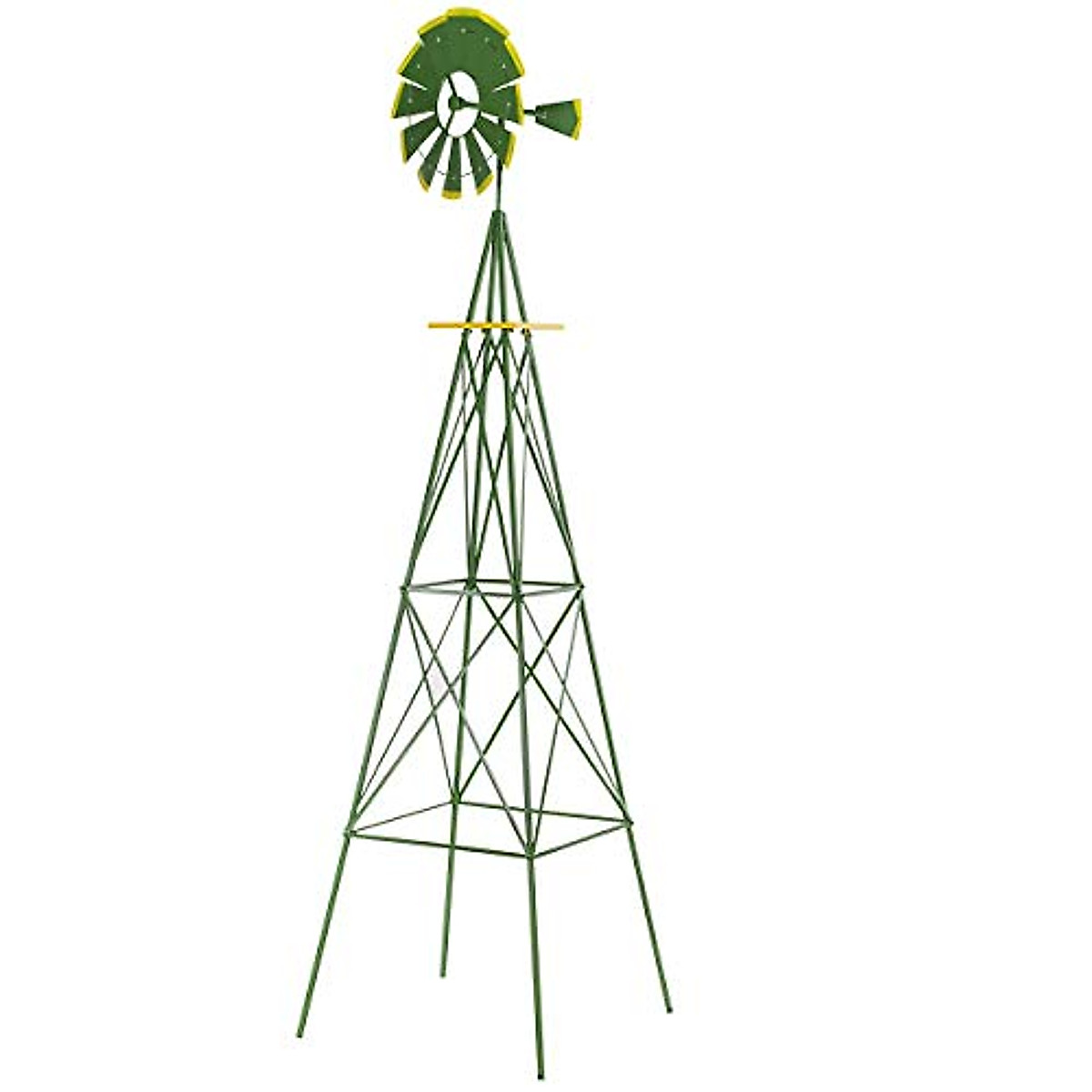 XtremepowerUS 8FT Green Metal Windmill Yard Garden Wind Mill