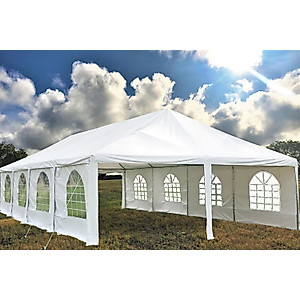 DELTA 40'x20' PE Frame Party Tent,Large Heavy Duty Wedding Tent Canopy,Outdoor Commercial Event Shelter Gazebo,Waterproof Top,Galvanized Steel Poles,Storage Bags