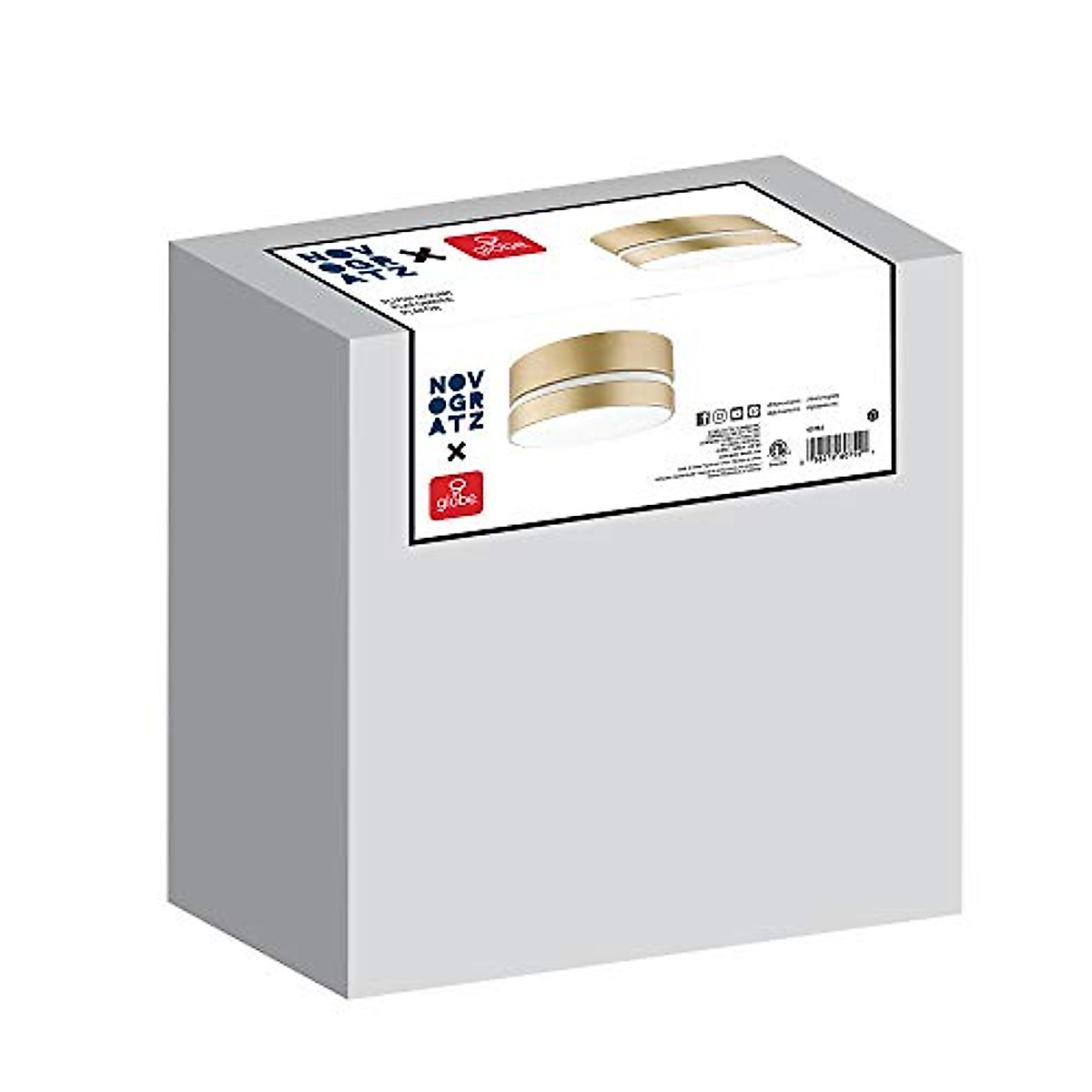 Globe Electric 60754 2-Light Flush Mount Ceiling Light, Soft Gold, Inner Frosted Shade, Ceiling Light Fixture, Light Fixtures Ceiling Mount, Bedroom Lights for Ceiling, Dining Light Fixture