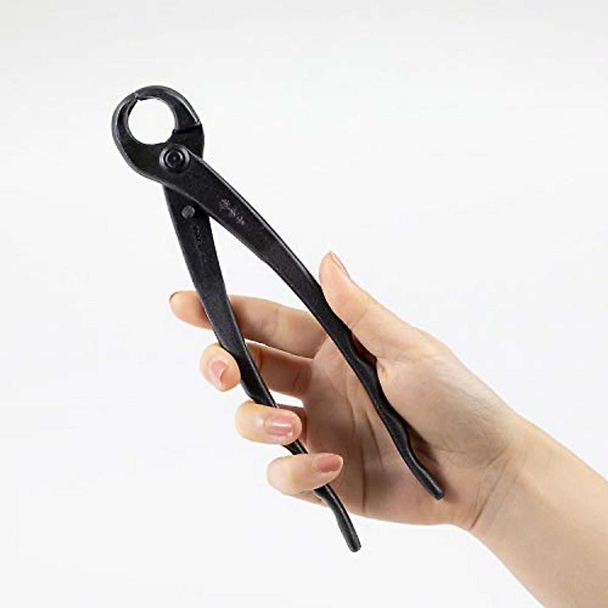 Hanafubuki Wazakura Hand Forged Knob Bonsai Cutter Made in Japan 8-1/4inch(210mm), Japanese Gardening Tools, Round Edge Concave Branch Cutter Black