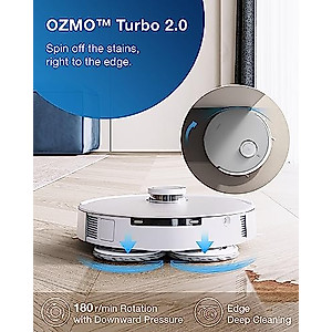 ECOVACS DEEBOT T20 Omni Robot Vacuum and Mop, Hot Water Mop Washing, Self-Emptying, Hot Air Drying, 6000Pa Suction, OZMO Turbo Spinning Mop with Auto Mop Lift, Obstacle Avoidance, YIKO Voice Assistant