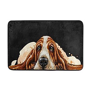 ALAZA Dog Breed Basset Hound Doormat Non Slip Floor Mat Indoor Outdoor Entrance Bedroom Dorm Door Mat Home Decor 23.6x15.7 Inches