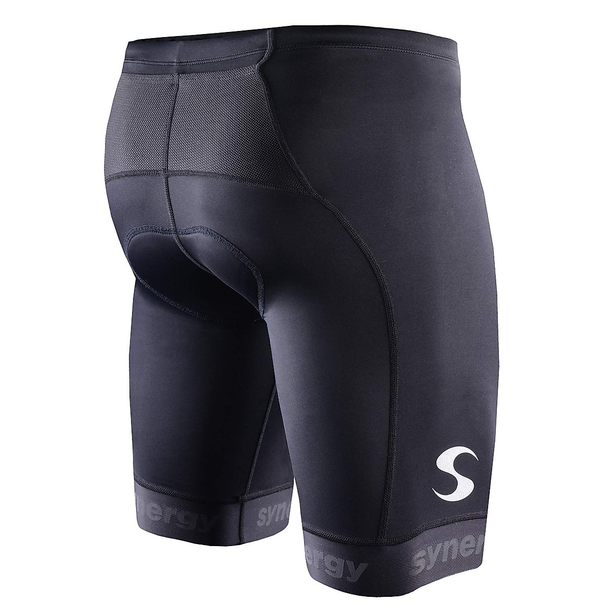 Synergy Men's Elite Tri Shorts with Mesh Pockets (Black, Small)