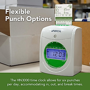 uPunch Starter Time Clock Bundle with 100-Cards, 1 Time Card Rack, 1 Ribbon & 2 Keys (HN1500)