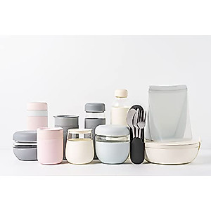 W&P Porter Insulated Bottle 16 oz | Clean Taste Ceramic Coating for Water, Coffee, & Tea | Wide Mouth Vacuum Insulated | Dishwasher Safe, Cream