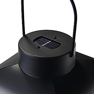 Outdoor Candle Lantern, Solar Powered - 15 Inch Tall, Black Metal, Open Frame (No Glass), Dusk to Dawn Timer, Decorative Large LED Lantern Lights for Front Porch, Garden or Patio Decor